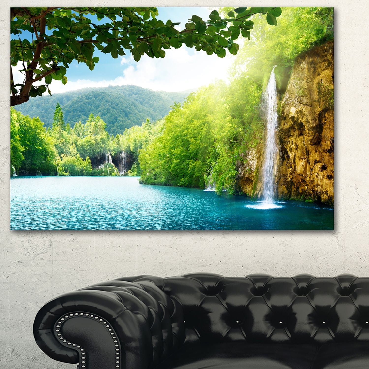Click here for Designart Design Art Waterfall In Deep Forest Land... prices