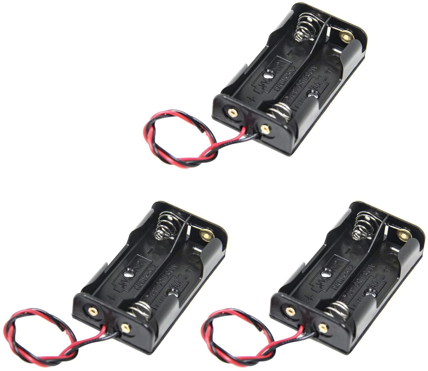 AA Battery Holder, 3PCS RFAdapter 1.5V 2 AA Battery Holder 2 Cell with ...