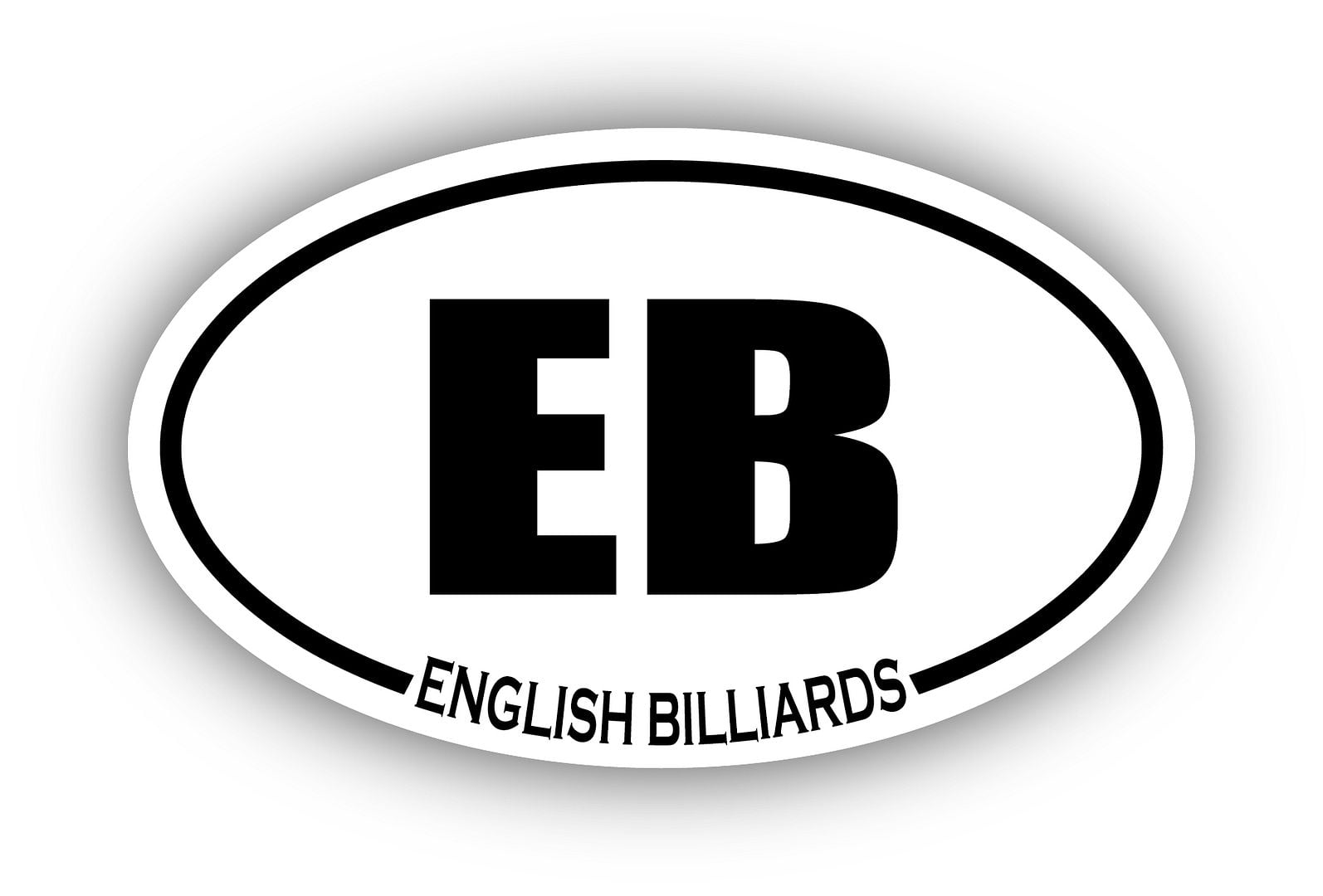 English Billiards EB Oval Bumper Sticker 3M Vinyl Decal 3 in x 5 in ...