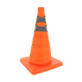 HYPER TOUGH COLLAPSIBLE 12" ORANGE SAFETY CONE WITH REFLECTIVE TAPE ...