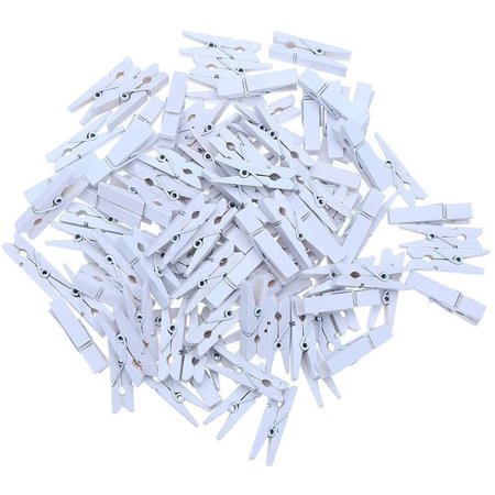CPDD 3.5cm Sturdy White Wooden Mini Clothespin Photo Clips Pack of 200 Ax001s2p200f - - Walmart.ca