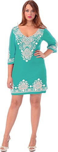 PacificPlex Womens Tribal Bell-Sleeve Dress - Walmart.com