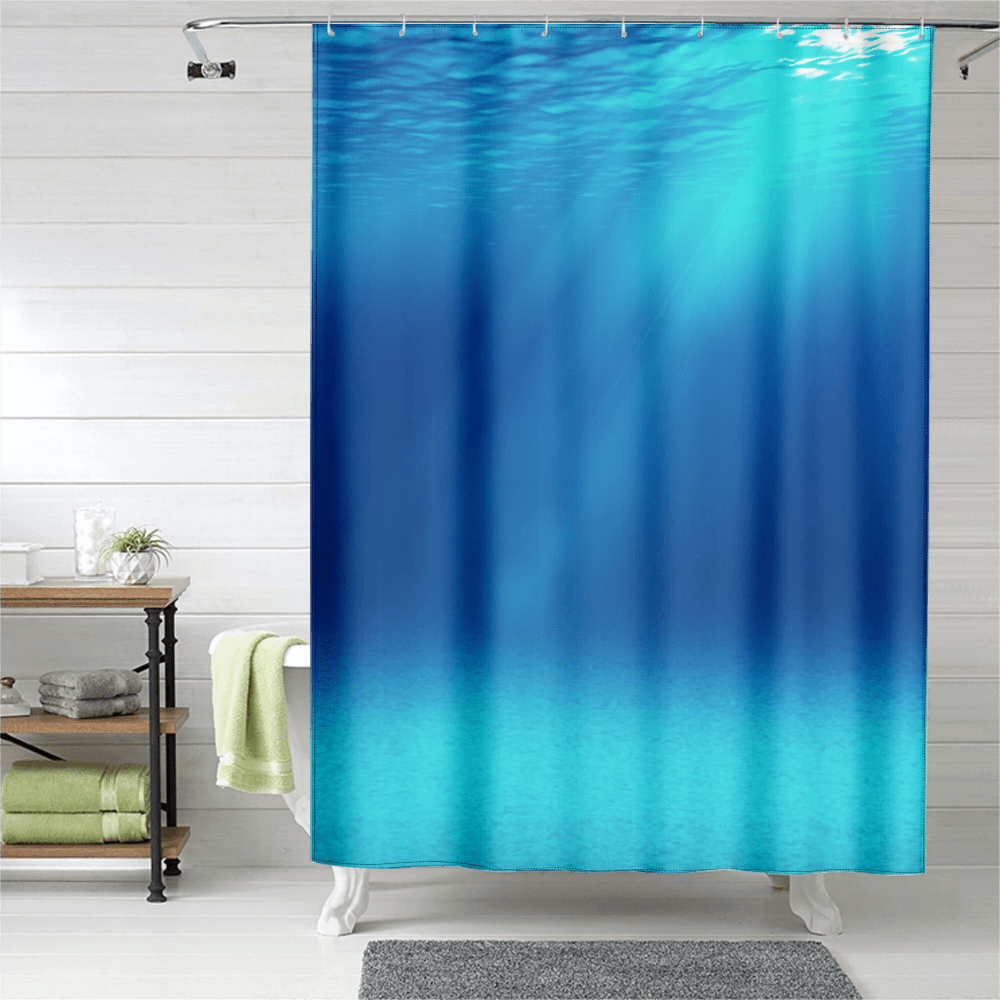 Blue Sea Water Shower Curtain Exquisite Quick-Drying Painting Shower ...