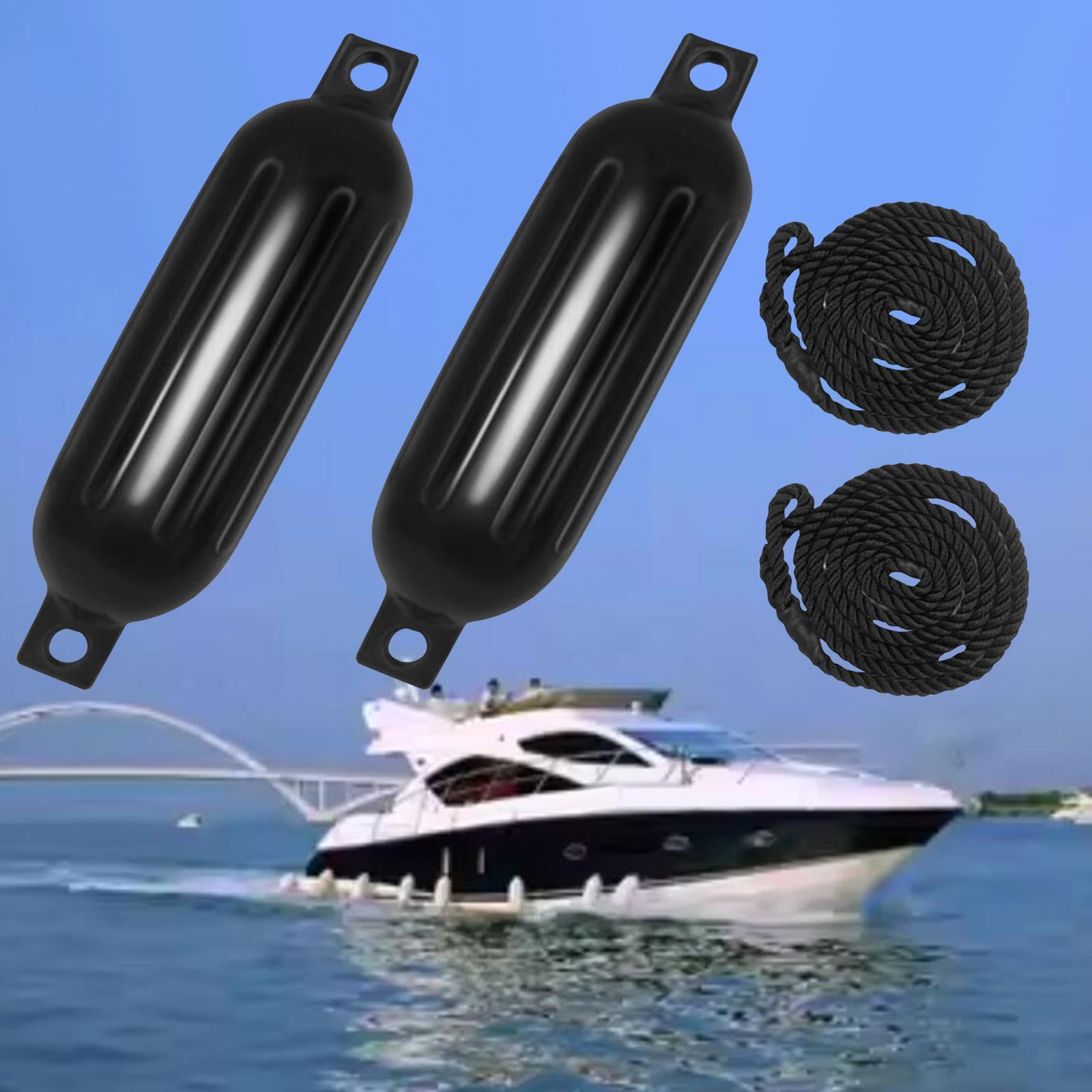 Guardabarros inflables para barco, 2 piezas, con líneas de defensa ...