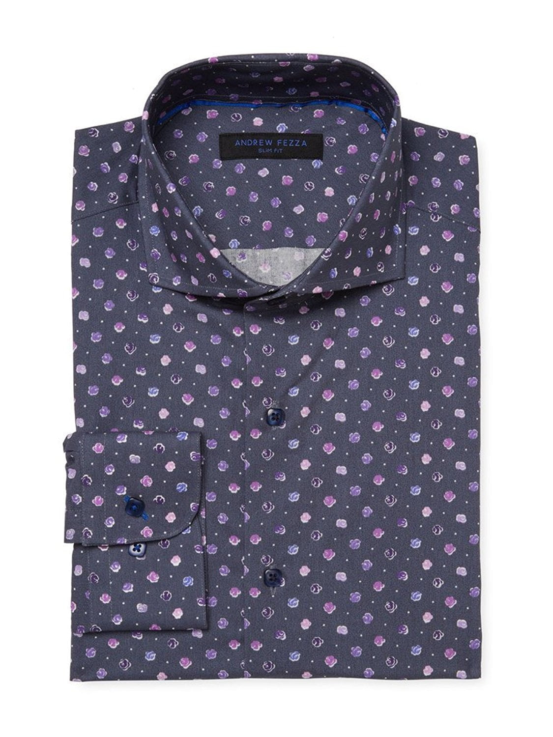 Andrew Fezza Men's 17020 Slim Fit Comfort Flex Collar Dress Shirt - 15. ...