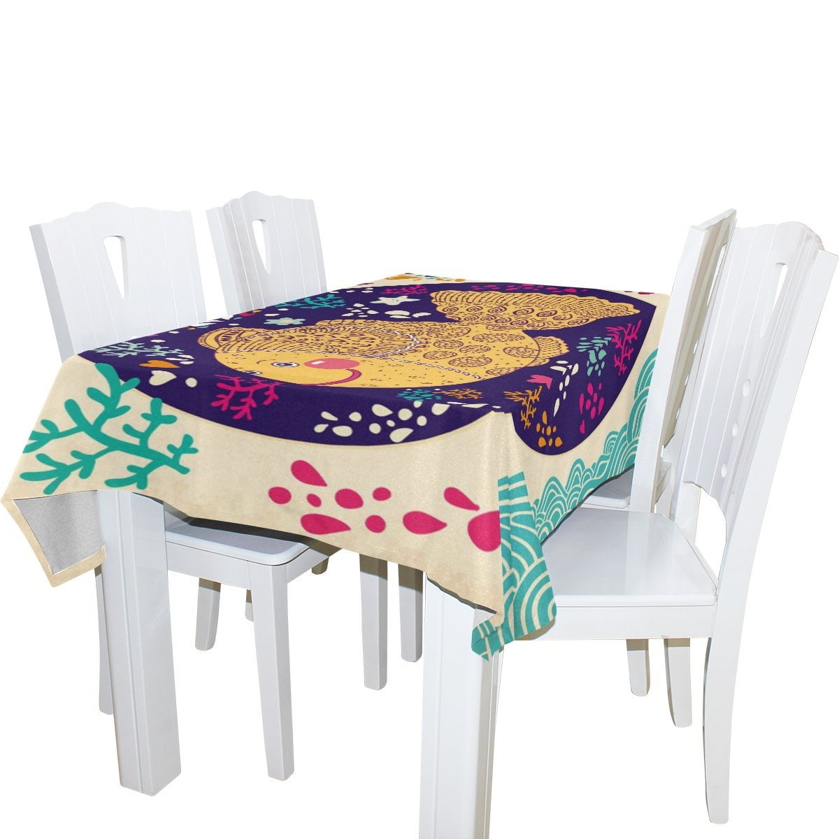 POPCreation Sea Tablecloths Fish Wave Table Top Decoration 60x120 ...