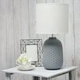 Simple Designs 20.4" Tall Ceramic Purled Texture Table Lamp with White ...