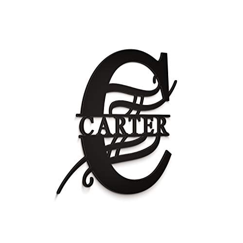 JASS GRAPHIX Carter 12" Black Aluminum Composite Monogrammed Sign Door ...