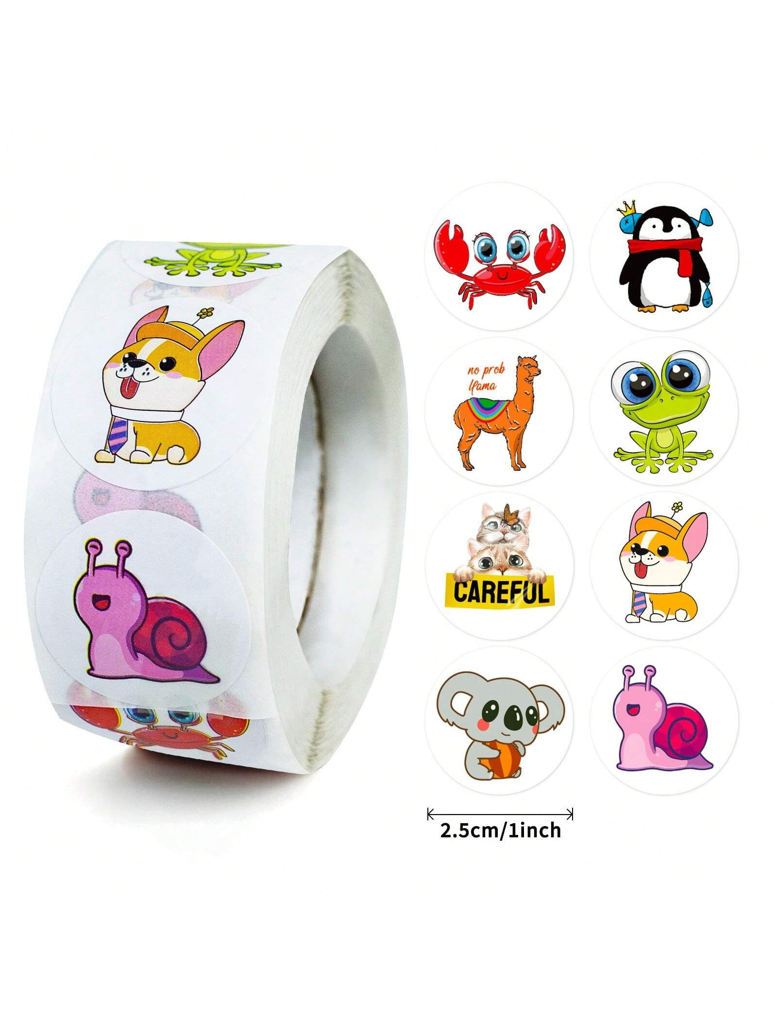 1roll 500pcs Small Animal Stickers For New Journal Cartoon Adorable ...