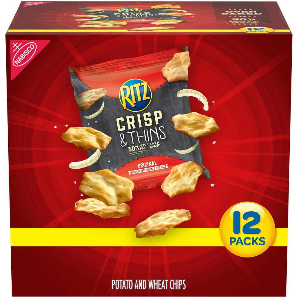 RITZ Crisp and Thins Original with Creamy Onion and Sea Salt, 12 - 0.75 ...