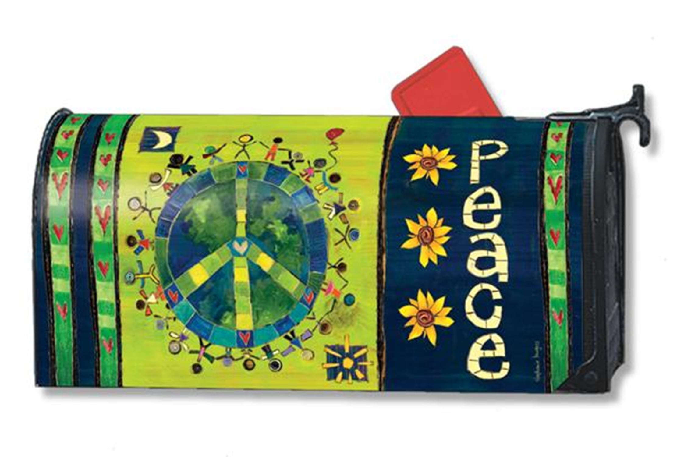 Enter In Peace Summer Magnetic Mailbox Cover Peace Sign Mailwraps ...