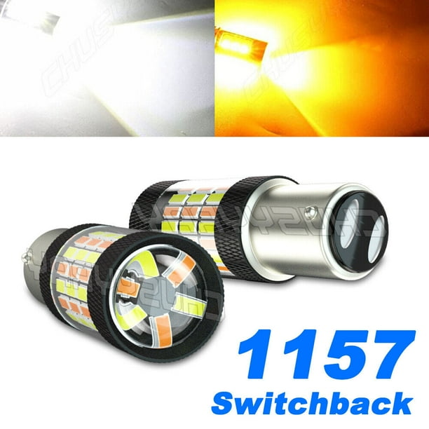 White/Amber Dual Color Switchback 1157 2357 S25 LED Bulbs For Front ...