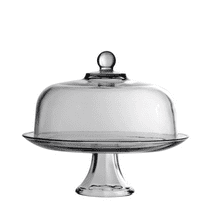 Libbey Selene Tall Multi-function Glass Cake Stand with Dome, Versatile ...