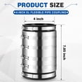 2 Pcs 4 Inch XL Flexible Pipe Coupling Connector Fitting with Stainless ...
