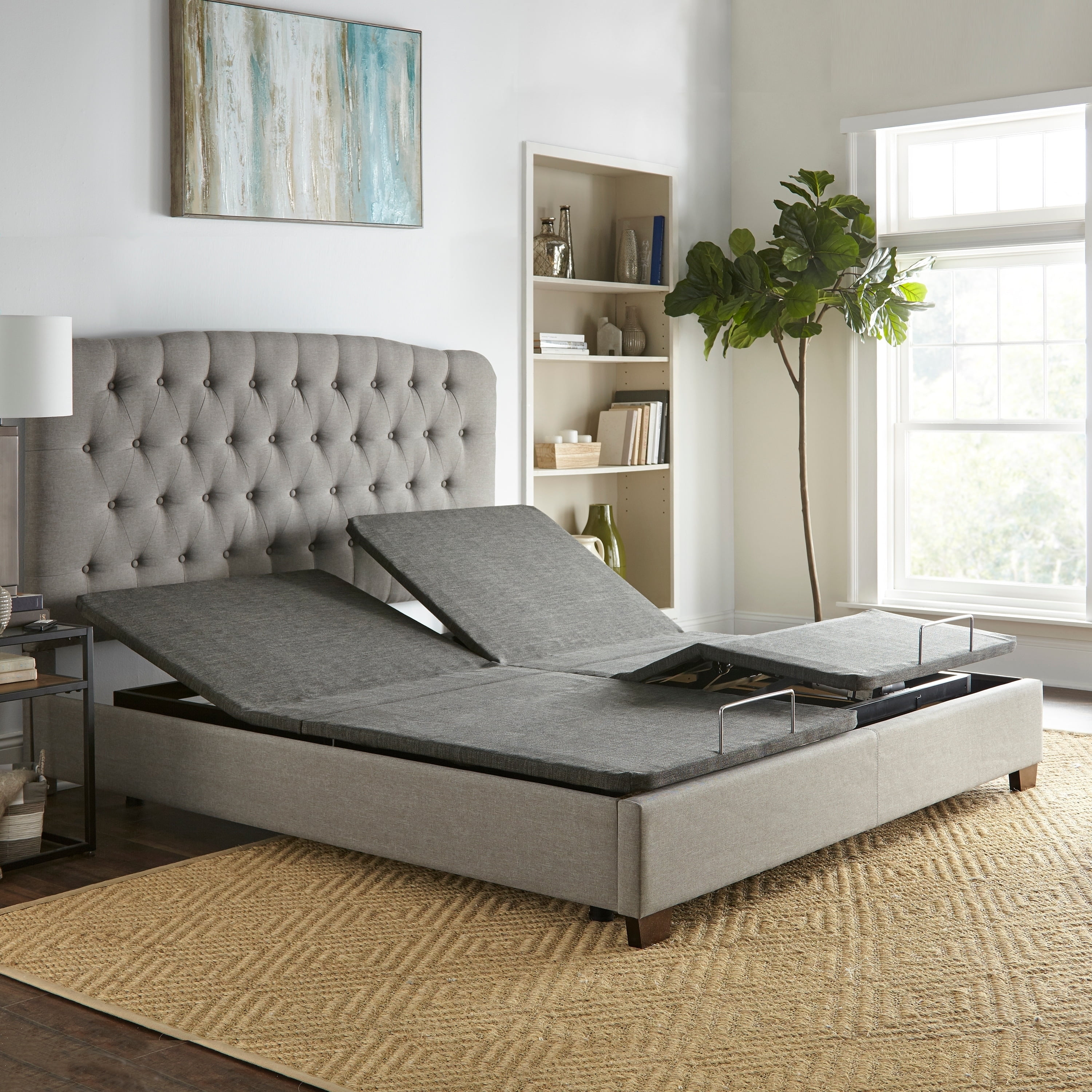 Sleep Sync Adjustable Bed Base Upholstered Split King Wireless Remote Sleep Sync Adjustable Bed Base Upholstered Split King Wireless Remote