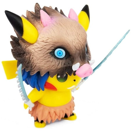 Demon Slayer Actions Figures Pikachu Cosplay Hashibira Inosuke Figure ...