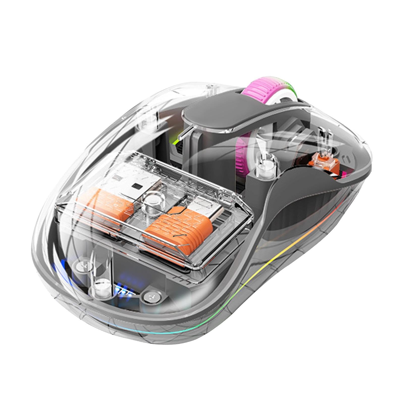 Luminous wireless RGB lightweight computer mouse, silently clicking on ...