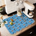 Dish Drying Mat for Kitchen Counter 18x24 Blue Wolf Absorbent Coffee ...