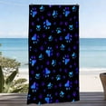 1Pc, cute animal paw print style, oversized soft beach towel, colorful ...