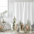 Bear Deer Fox Rabbit Shower Curtain, Rustic Green Forest Animal Country ...