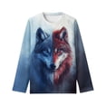 Byoo Graphic Tee Shirt for Big Boy Casual Wolf Animal Print Long Sleeve ...