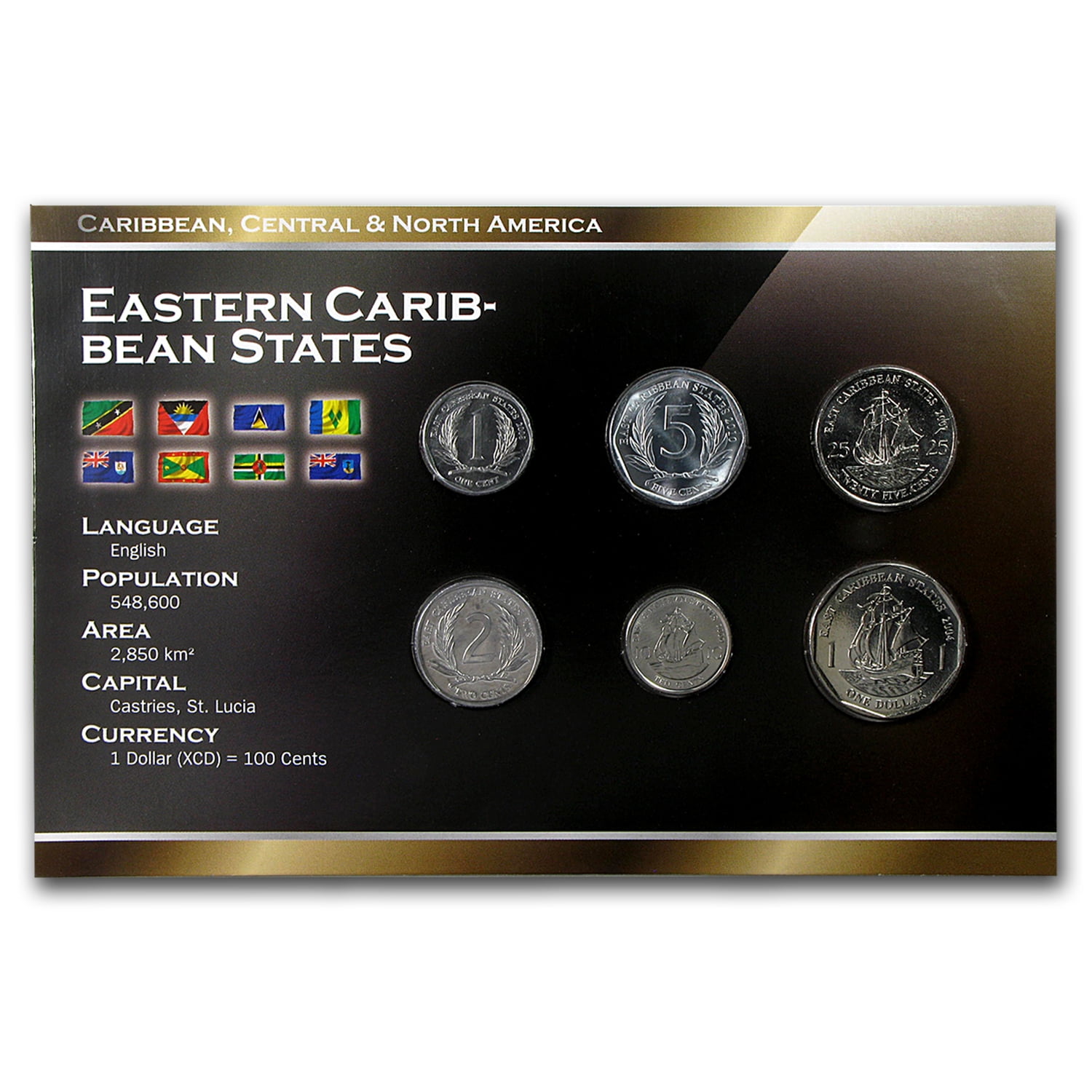 East Caribbean States 1 Cent-1 Dollar Coin Set Unc - Walmart.com