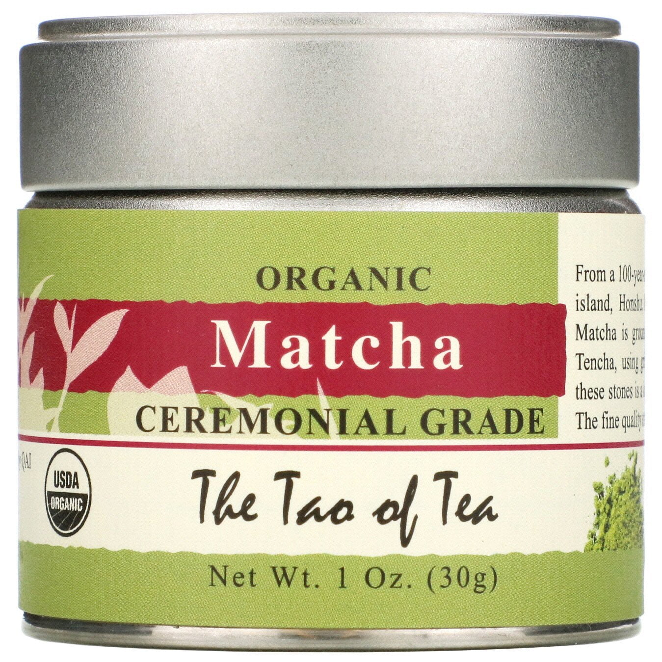 The Tao of Tea Organic Matcha, Ceremonial Grade, 1 oz (30 g) - Walmart.com