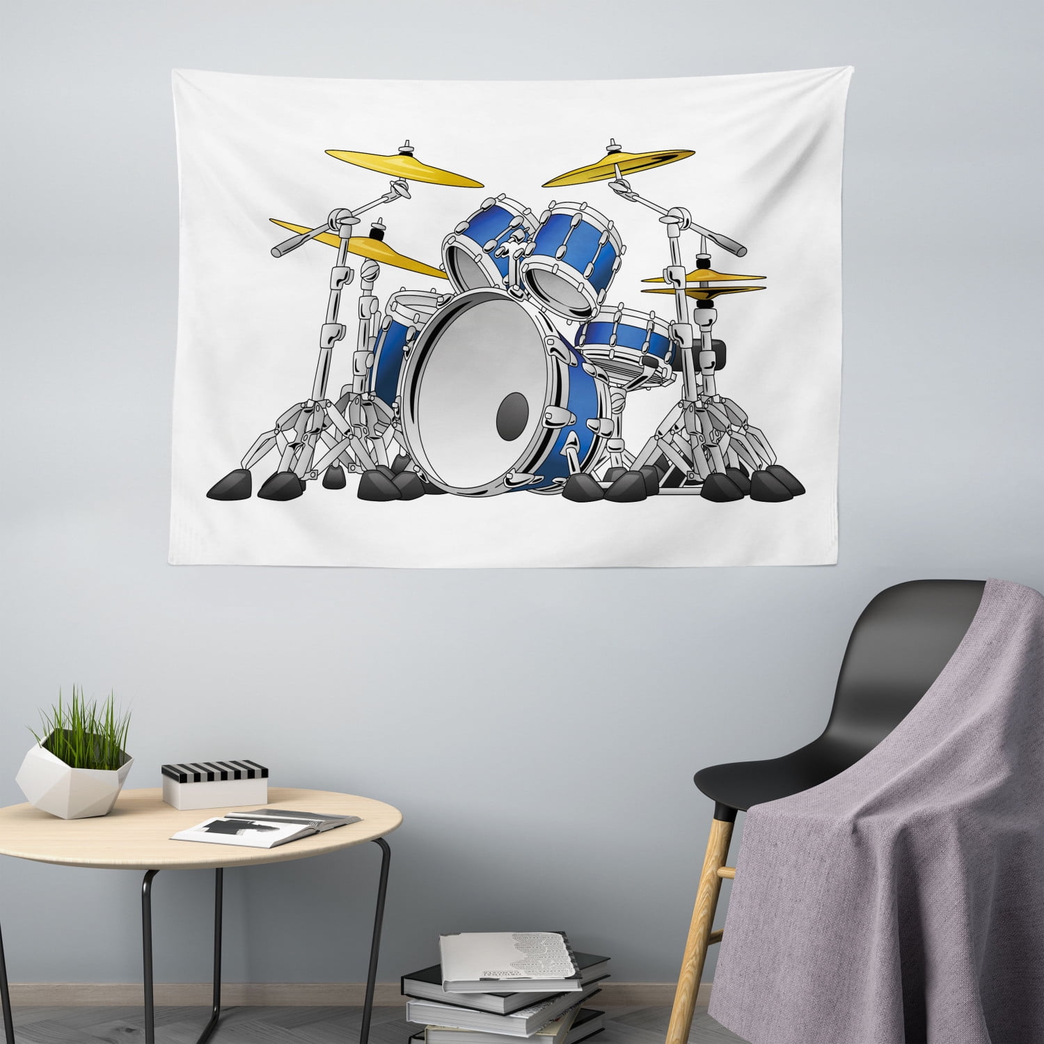 Drums Tapestry, Professional Percussion Instrument Rock Themed Musical ...