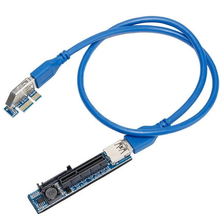 PCIE Riser Card Adapter PCIE X1 to PCI-E X4 Extension Cable SATA USB 3. ...