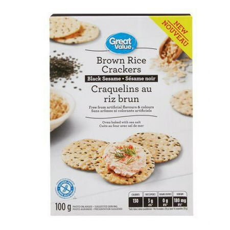 Great Value Black Sesame Brown Rice Crackers | Walmart Canada