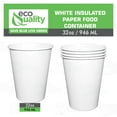 EcoQuality [25 Count] 32 oz Disposable White Paper Soup Containers ...