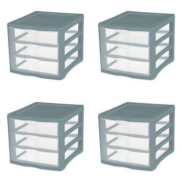 Sterilite Wide 3 Drawer Unit Plastic, White - Walmart.com