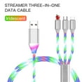 ZOELNIC 3 in 1 LED Flowing Light USB Charger Cable, Multicolor, 1m ...