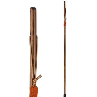 RMS Natural Wood Walking Stick - 48" Handcrafted Wooden Hiking Stick ...