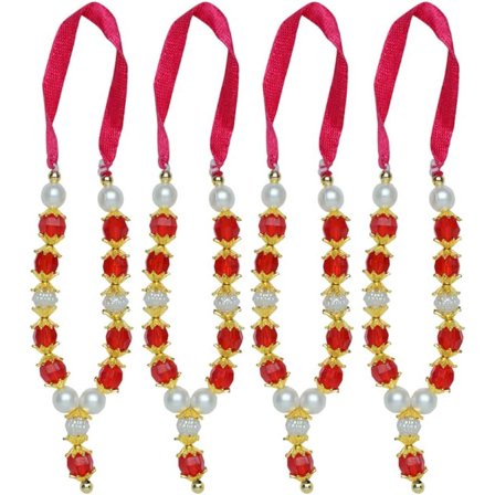 Artificial Red Rose Flowers Ribbon Garland Haar Mala for Idol-Mala for ...