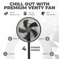 Venty Portable Fan, Wireless Rechargeable Fan, 48HR Run Time, 16000mAh ...