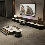 POVISON 125'' Modern TV Stand for Projector, Sintered Stone TV Cabinet ...