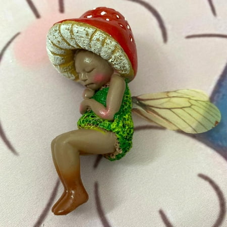 Fairy Garden Sleeping Fairy Figurine Crafts Forest Mushroom Elf Pixie ...