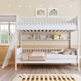 LHYY Twin Size Wooden Bunk Bed with 3 Storage Shelves,Ladder can be ...
