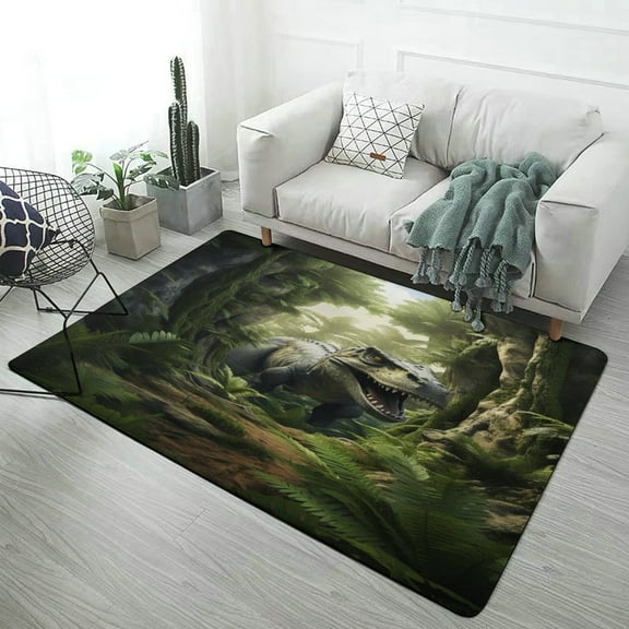 3D Visual Illusion Dinosaur Area Rugs Carpet Suitable for Living Room ...