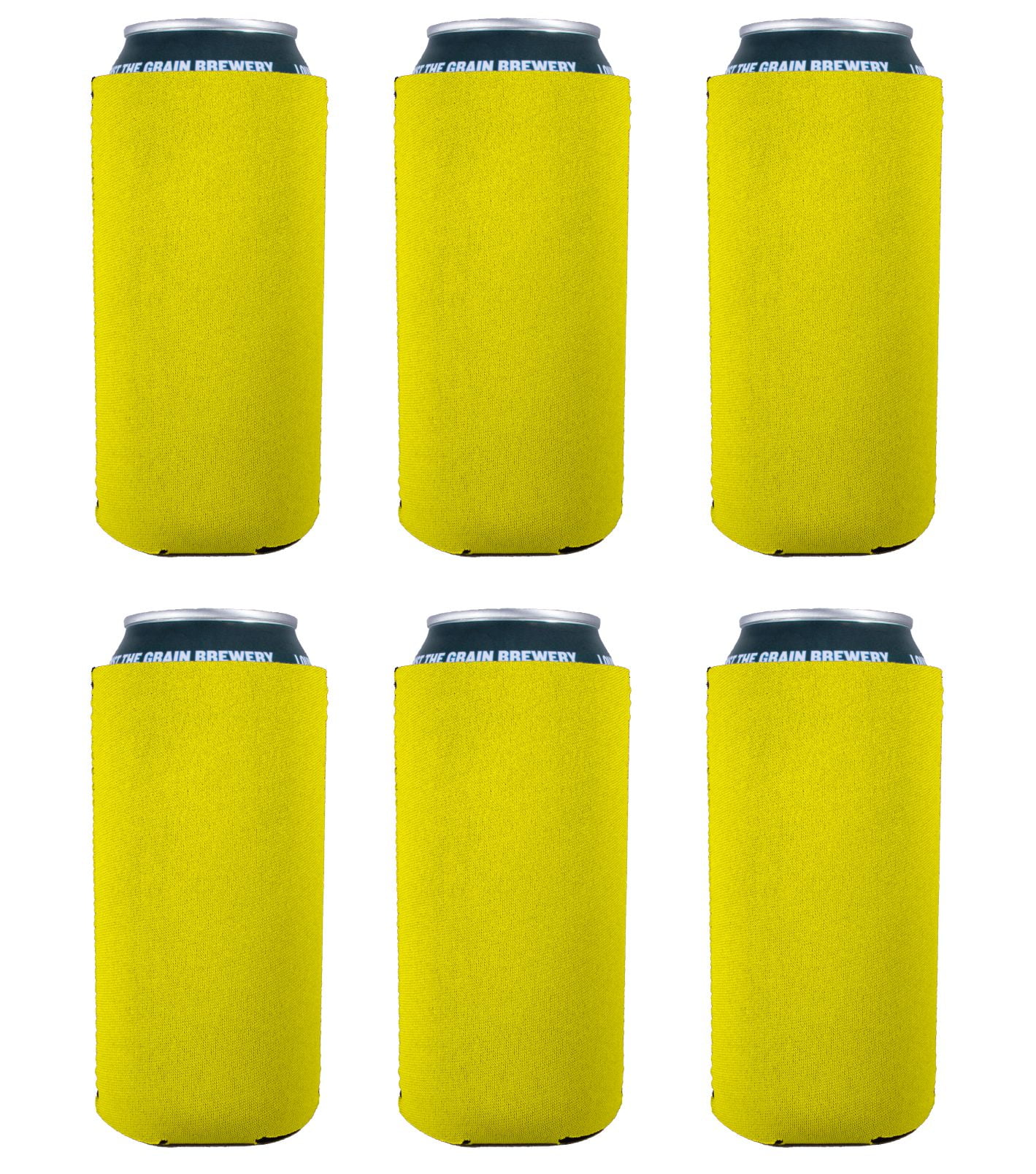 Blank Neoprene Collapsible 16 oz. Can Coolie (6 Pack, Yellow) - Walmart.com