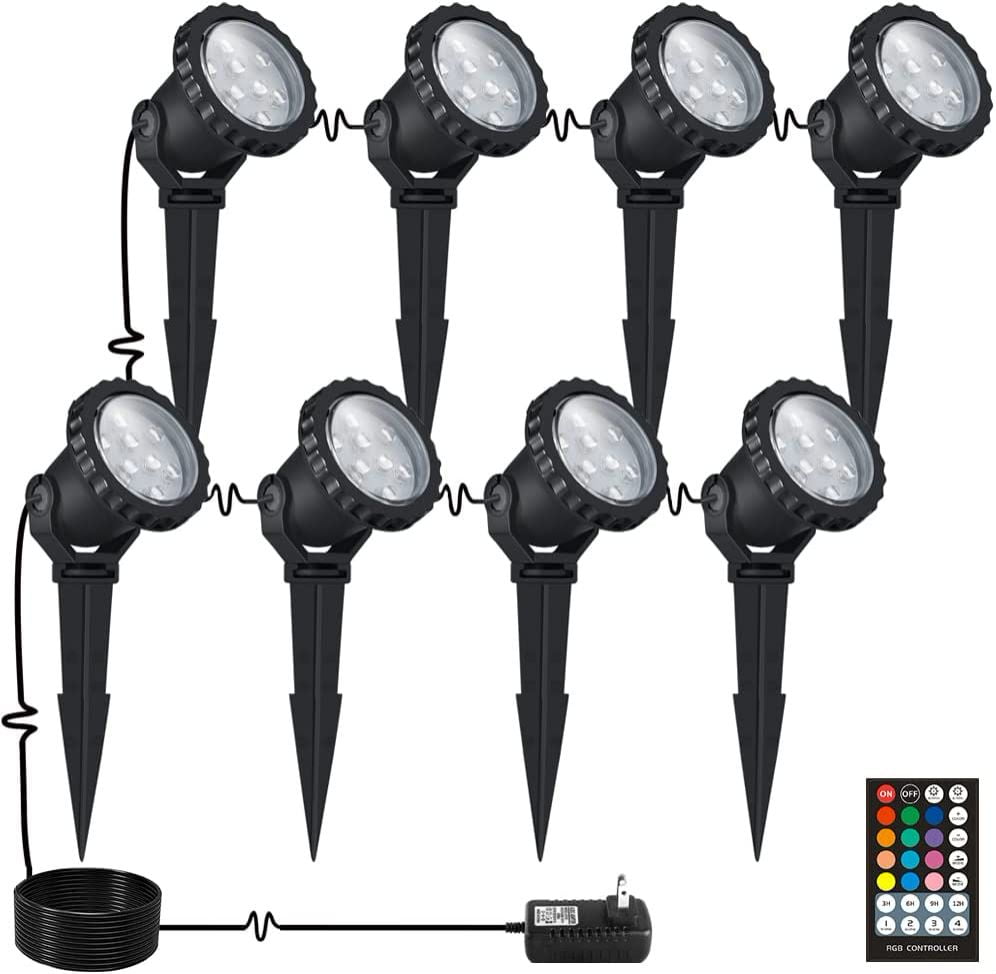 VOCOCIDOL Color Changing LED Landscape Lights 24W Landscape Lighting ...