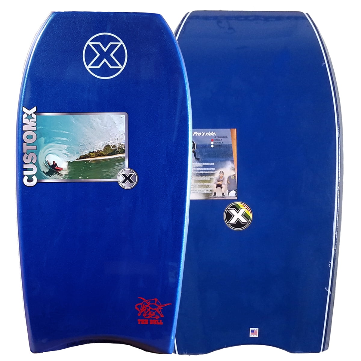 Custom X Bull PE 43.5" CR Bodyboard - Blue deck, Blue rails, Blue ...