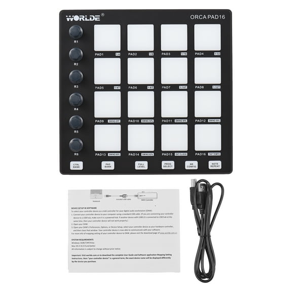 Donner STARRYPAD Professional MIDI Pad Beat Maker Machine with 16 Beat ...