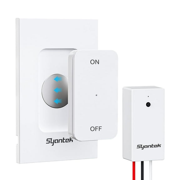 OPVM-3 Way Wireless Light Switch and Receiver Kit, Decorator Rocker Wall Switch, 15 AMP, 100FT ...