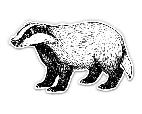 Badger - 5" Vinyl Sticker - For Car Laptop I-Pad - Waterproof Decal ...