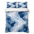 Abstract Blue Marble Texture 3 Pieces Quilt Set,1 Quilt with 2 Shams ...