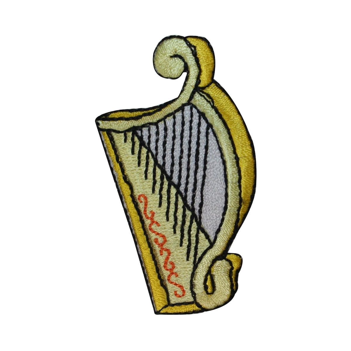 ID 3162 Wooden Harp Patch Music Instrument Harmony Embroidered Iron On ...