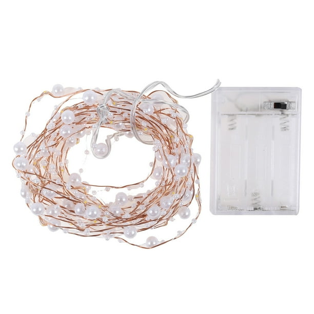 Mistaha 5M 50 Lights Pearl String Light Copper Wire Warm White Constant ...