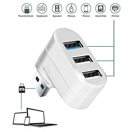 Cotonie USB 2.0 Three-port Hub 7-character Rotating HUB Three-port ...
